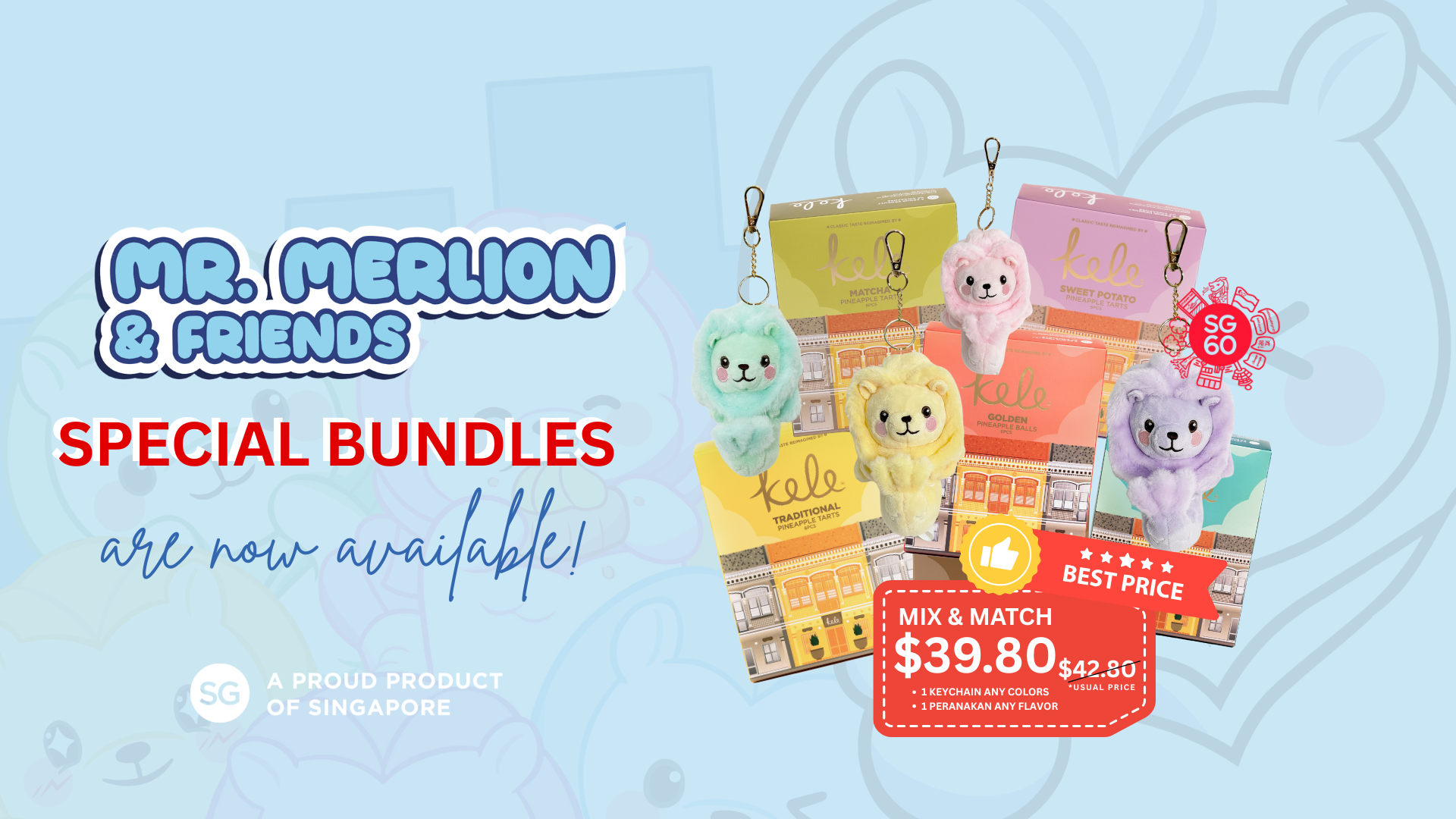 Introducing Kele x Mr. Merlion Friends: Where Sweet Meets Adorable!